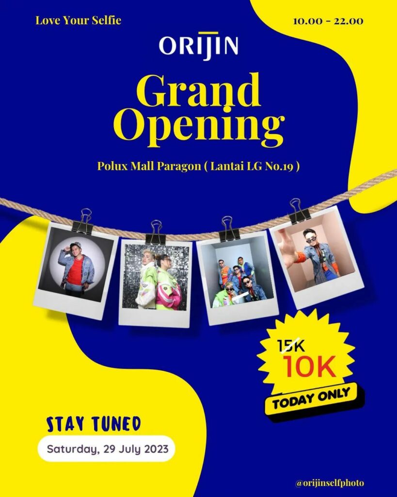 Promo Grand Opening ORIJIN Self Photo! – Pollux Malls