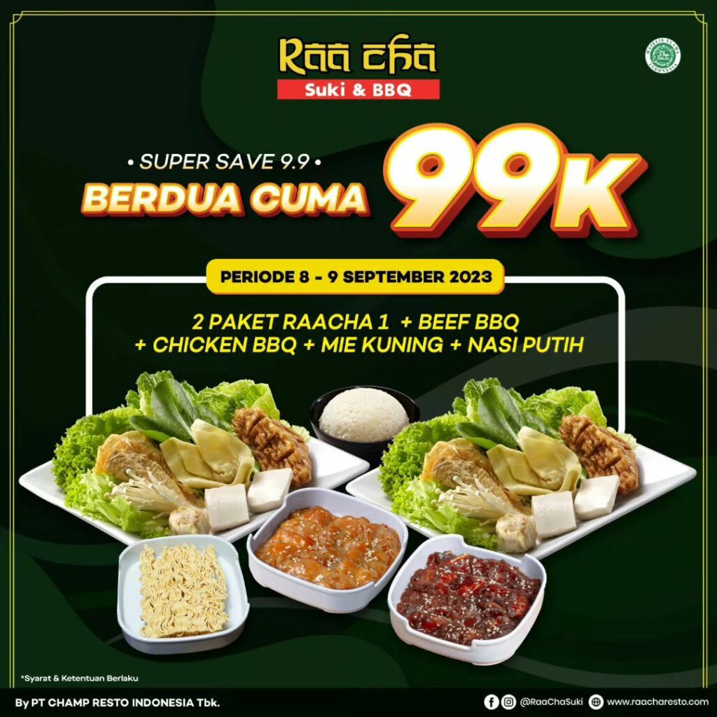 SUPER SAVE Banget Makan Berdua di RAA CHA Cuma 99rb! – Pollux Malls